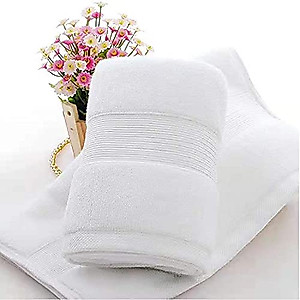 LRUUIDDE Bathroom Hand Towels 2 Set,100% Cotton Hand Towel for Bath, Hand, Face, Kitchen, Super Soft, Highly Absorbent, Machine Washable, Size 14" x 30" (White)…