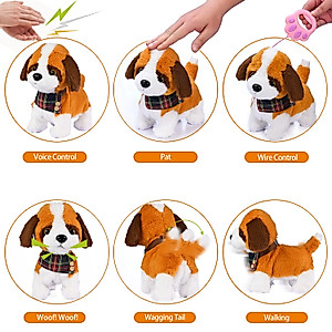 Remote Control Electronic Plush Puppy Toy Pet for Girls Kids Interactive Toys, Walks, Barks, Shake Tail, Pretend Dress Up Realistic Stuffed Animal Dog for Age 3 4 5+ Years Old Best Gift (Bichon Frise)