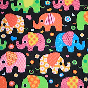 Elephants Anti-Pill No-Sew Throw Fleece Fabric Kit (50x60)