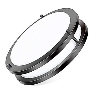 Drosbey 24W Dimmable LED Ceiling Light Fixture, 10 inch Oil Rubbed Bronze Flush Mount Ceiling Lights for Bedroom, Bathroom, Kitchen, 3000K/4000K/5000K Adjustable, Super Bright 2200LM