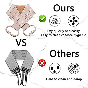 BAIMEI Shower Silicone Back Scrubber, Handle Body Washer, Exfoliating Texture Scrubbing Pad for Shower (Pink)