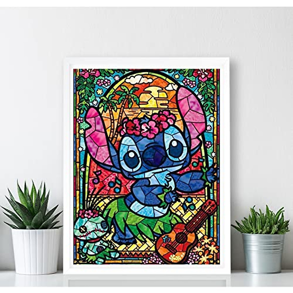 hkejoi Stitch Diamond Painting Kits for Adults,Stitch Diamond Art Kits,DIY 5D Stitch Gem Art Kits for Adults & Kids,Home Wall Decor and Gifts 12x16in