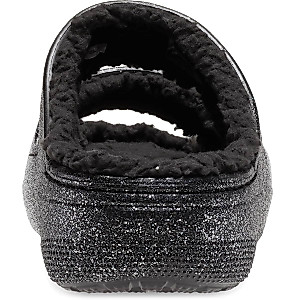 Crocs Unisex Classic Cozzzy Sandals, Fuzzy Slippers and Slides, Black/Silver, Numeric_6 US Men