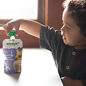Sprout Organic Baby Food Stage 2 Pouch, Blueberry Banana Oatmeal, 3.5 Oz