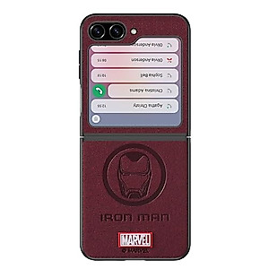 IRON SPIDER Case for Samsung Galaxy Z FLIP 5 5G, with Superhero character Compatible Galaxy Z FLIP 5 5G Leather Case WINE RED