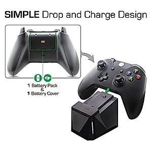 Nyko Charge Block Solo - Xbox Controller Charging Station w/ 1 Battery Pack & Micro-USB Charge Cable -Xbox one Only/Not Compatible with Xbox S/X or Xbox Controllers with a Home Button