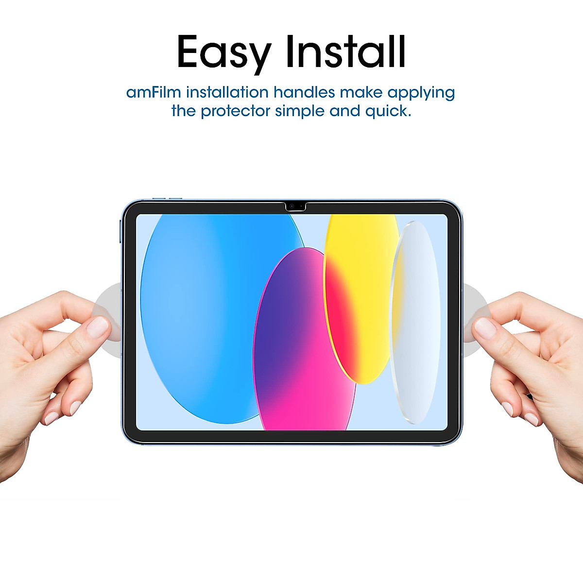 amFilm 2-Pack Glass Screen Protector Compatible with iPad 10th Generation 10.9 Inch (2022), 9H Tempered Glass Screen Protector, Ultra Sensitive, Face ID & Apple Pencil Compatible