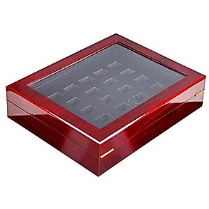 GZYF Championship Ring Display Case Sports Ring Storage Box Wooden Black Velvet , 30 Slot