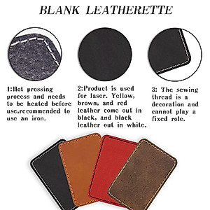 Black Leather Patches for Hats,Blank Laser Engraving Leatherette Sheets,Laserable Engrave Faux Leather with Adhesive Heat Press/Transfer Iron-on(30 Pcs/Rectangle/3 inch×2 inch)