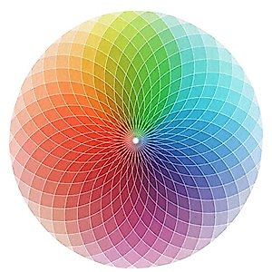 3.3Ft Round Rug Circle Rug Retro Rug Durable Carpet Living Room Bedroom Decor (40 inch, Trippy Colorful Rainbow Mandala Geometric)
