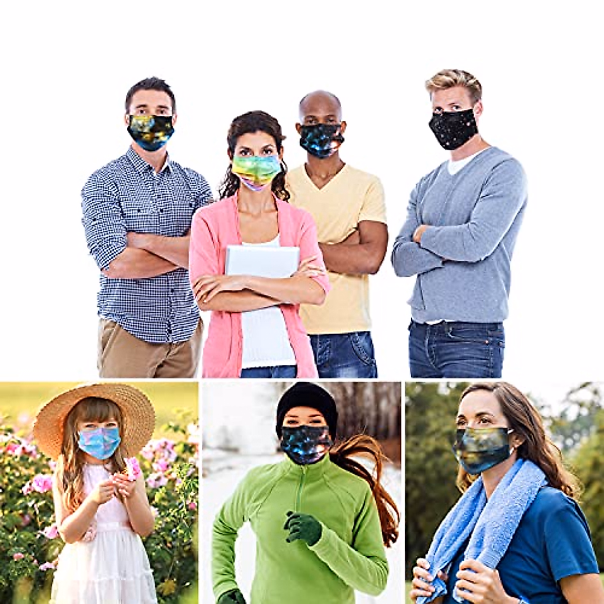 Disposable Face Masks With Designs, Individually Wrapped Masks, Breathable Face Masks (Sky)