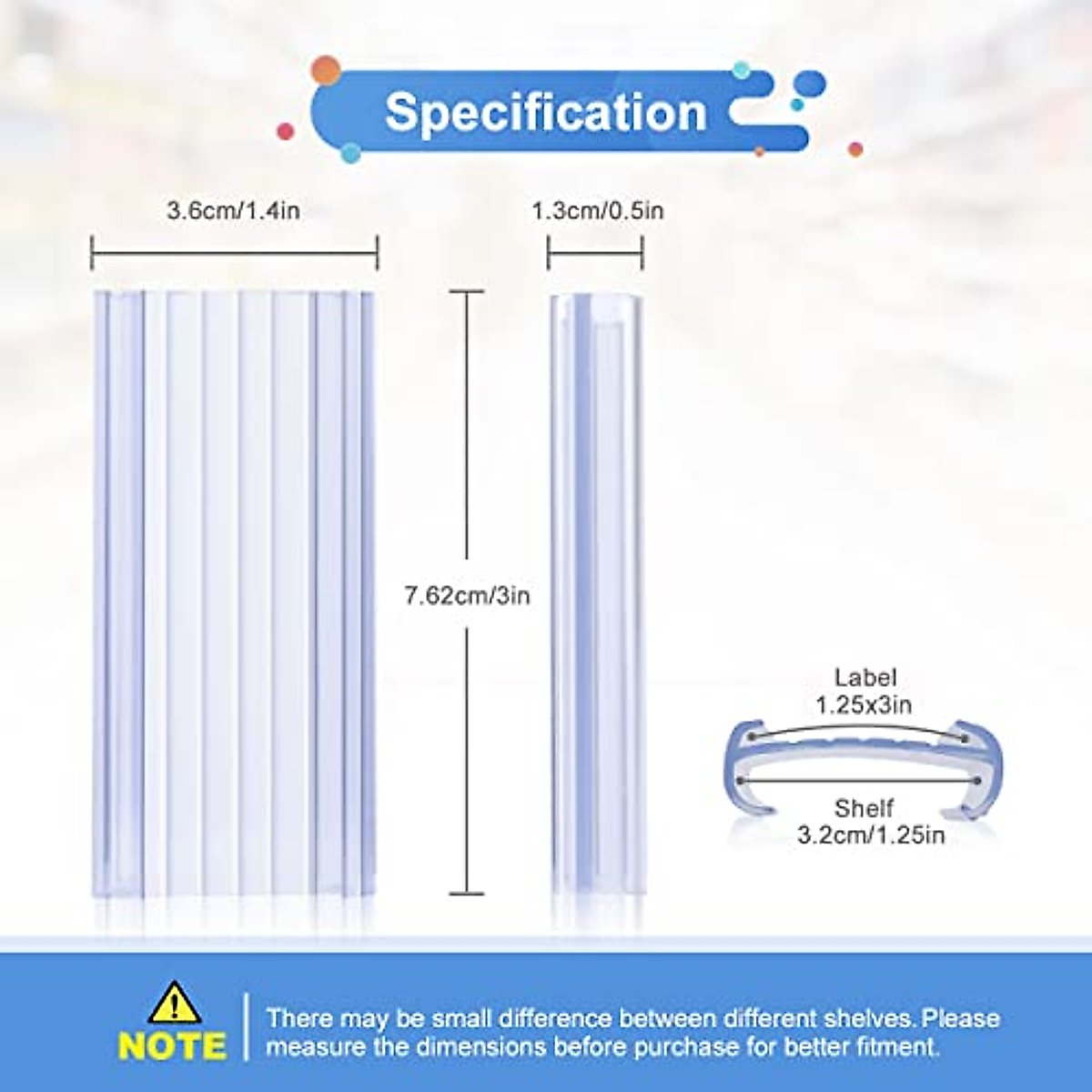 Lenink 30Pcs Wire Shelf Label Holders,Plastic Wire Rack Label Holder,Compatible with Metro 1-1/4in Shelves,Label Area 3in Lx1.25in H (Label Paper Insert Not Included)