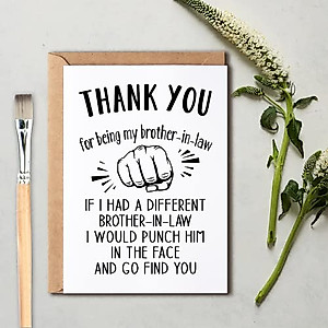 Thank You For Being My Brother-In-Law Funny Card - Fathers Day For Brother Dad Husband - Brother-In-Law Card - Brother-In-Law Gift Card