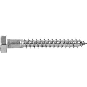 Hillman Stainless Steel 832012 1/4 x 3-Inch Hex Lag Screws, 25-Pack, No Size