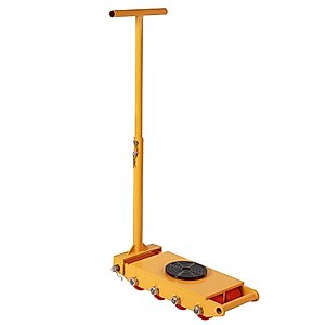 8T Machine Skates with Handle, 26400lbs Heavy Duty Machinery Mover Dollies, 8 Wheels Dolly Skate Roller with 360° Rotation Cap, Yellow Machinery Moving Skate for Industrial Moving Equipment