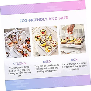 ULTECHNOVO 2pcs Packaging Boxes Cupcake Box Clear Cake Stand Clear Cake Box Mini Paper Cups Cake Packing Box Muffins Containers Box Disposable Pastry Box Cupcake Holder Cake Packaging Boxes