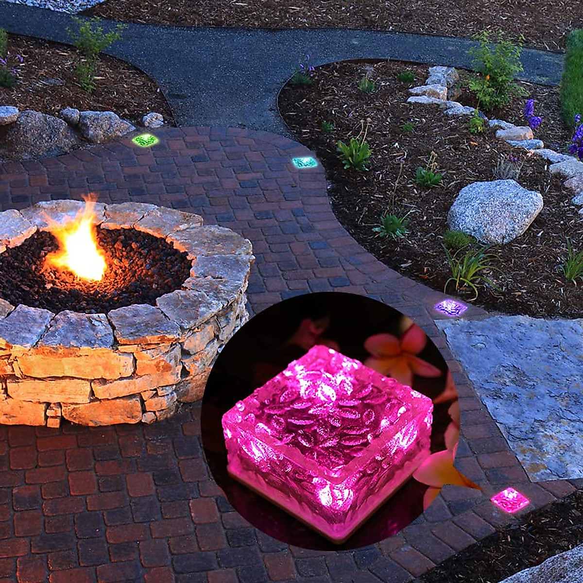 XINGTONG Solar Outdoor Lights Solar Brick Lights Landscape Path Light Garden Decoration Yard Paver Road Lighting Recessed Paver for Garden, Pathway, Patio, Walkway Decor(Warm White, 6 Pack)