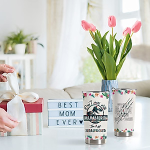 Pavo Mamasaurus Tumbler - Unique Birthday & Christmas Gifts For Women, Mom Gifts from Daughter, Son, Husband - Funny Mom Tumbler 20 Oz Stainless Steel