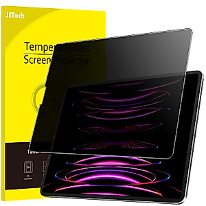JETech Privacy Screen Protector for iPad Pro 12.9-Inch (6th/5th/4th/3rd Generation, 2022/2021/2020/2018), Anti-Spy Tempered Glass Film, 1 Pack