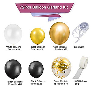 Kauayurk 50th Birthday Banner Backdrop with Balloon Garland Arch Decorations - Gold Extra Large Cheers to 50 Years Birthday Party Photo Booth Background and Balloon Garland Supplies