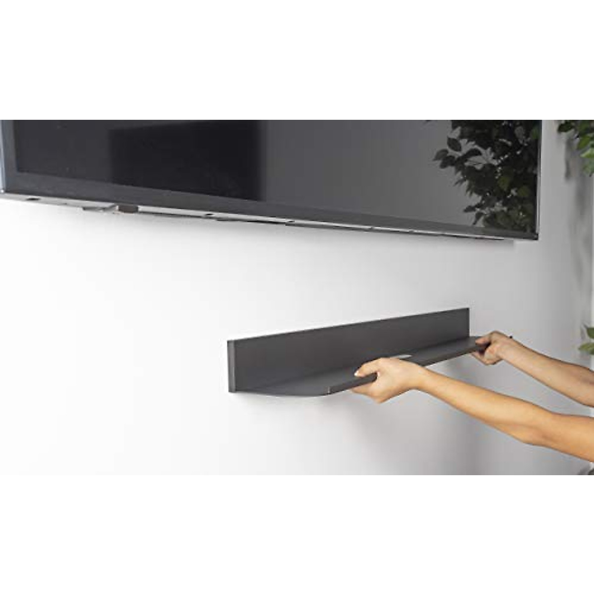 EZ-Hang by HANGMAN No Stud Premium Sound bar Shelf, 38", Black Powder Coat
