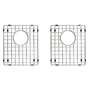 Starstar 50/50 Double Bowl Kitchen Sink Bottom Two Grids, Stainless Steel, 15" x 13"