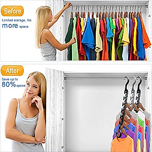 Closet Organizers and Storage,12 Pack Closet Organizer Hangers,Magic Space Saving Hangers Sturdy Clothes Organizer for Heavy Clothes,Girls College Dorm Room Essentials,Home Essentials Closet Storage