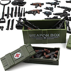 Feleph Modern Military Weapons Pack SWAT Police Multiple Ages 4+ Combinations Toy Set for Soldier Figures Model Army Equipment Gear Pieces Blocks Compatible with Major Brand