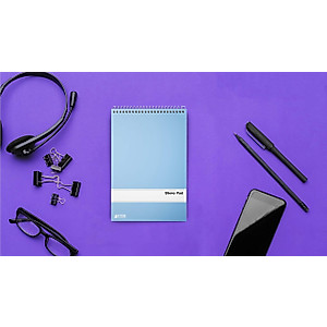 Better Office Products Spiral Steno Pads, 10 Pack, 6 x 9 inches, 80 Sheets, White Paper, Gregg Rule, Assorted Pastel Color Covers, 10 Steno Notebooks