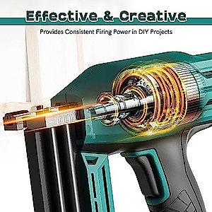 Electric Brad Nailer, NEU MASTER NTC0040 Electric Nail Gun/Staple Gun for Upholstery, Carpentry and Woodworking Projects, 1/4'' Narrow Crown Staples 200pcs and Nails 800pcs Included