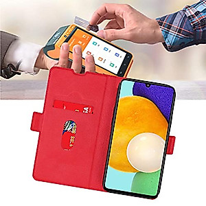 Compatible with Oppo Reno 6 Pro 5G Wallet Case, Ultra Slim Flip Folio PU Magnetic Leather Case with Card Slot, Full Protection Phone Cover for Oppo Reno 6 Pro 5G, Red