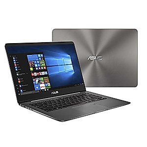 ASUS ZenBook 14 Thin and Light Laptop - 14” Full HD WideView, 8th gen Core i7-8550U Processor, 16GB DDR3, 512GB SSD, Backlit KB, Fingerprint Reader, Grey, Windows 10 Home - UX430UA-DH74