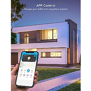 Govee Smart Light Bulbs, Dimmable LED Bulbs Work with Alexa & Google Assistant, 2700K 800 Lumens Soft Warm White WiFi & Bluetooth Light Bulbs, A19 E26 9W LED Bulbs, 60W Equivalent, 4 Pack