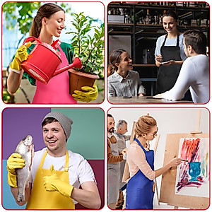 Jiuguva 14 Pcs Plain Bib Aprons Bulk Mixed Color Commercial Apron with 2 Pockets Cooking Aprons for Kitchen Women Men Adult Chef Waiter Restaurant BBQ Painting Crafting