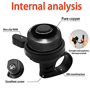 2PCS Bike Bell,Classic Brass Bicycle Bell Loud Crisp Clear Sound,Mountain, Road, Beach Cruiser, City, Sport Bikes, Bicycle Bike Bell for Adults Kids Boy Girls