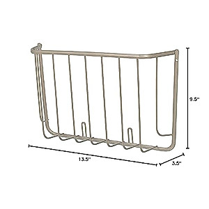 Spectrum Diversified Ashley Cabinet & Wall-Mounted Board & Bakeware Holder, Cookie Sheet Cutting Board Organizer for Cabinet, Baking Accessory Storage & Organization, Satin Nickel