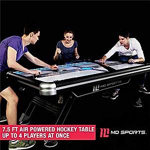 MD Sports 7.5' Titan Air Powered Hockey Overhead Score Table With Pusher and Puck Set