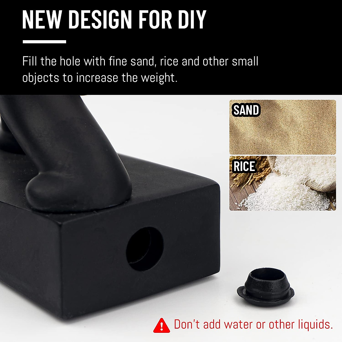 Cute Door Stopper, 2 Pack Door Stop, Flexible and Effective to Keep Your Door Open, White+Black (Patented)