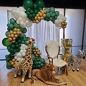 Dark Green Balloons Different Sizes 85pcs Green Balloon Garland Arch Kit 5/10/12/18 Inch Matte Dark Green Latex Balloons for Jungle Safari Party Decor Baby Shower Birthday Party Christmas Decorations