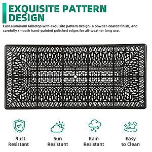 VIVIJASON 9-Piece Outdoor Dining Set, Cast Aluminum Patio Furniture Table & Chairs Set, Include 94.5" Rectangular Table, 2 Swivel Rocker Chairs, 6 Stationary Chairs, Umbrella Hole, Navy Blue Cushion