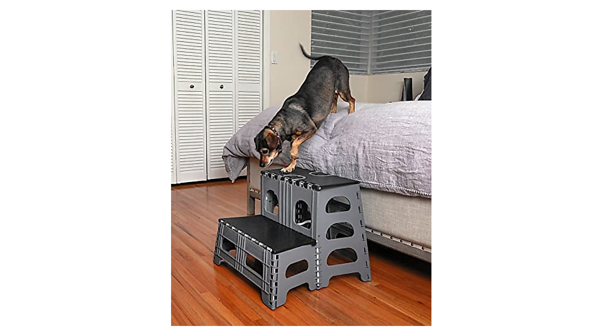 Bee Neat 2 Step Folding Stool for Pets & Kids - Portable & Secure