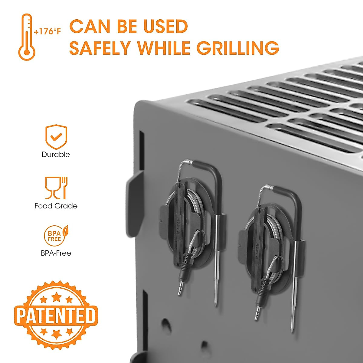 Aieve Meat Probe Organizer, 2 Pack Magnetic Thermometer Probe Spool Warp for for Pit Boss/Traeger/ThermoPro Digital Thermometer Probe