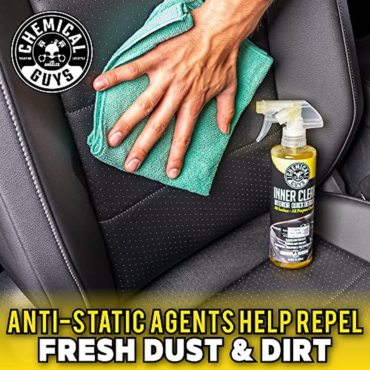 Chemical Guys SPI_663_16 InnerClean Quick Detailer with Pineapple Scent, High Performance Interior and Dashboard Cleaner, Dust Repellent, Easy to Use Non Greasy Formula, 16 fl oz