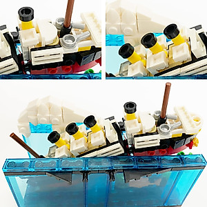 PYPIBAWLY Titanic Sink and Break in Half Toy Building Blocks, Titanic Cruise Ship Model Toy, Titanic Model Ship Kit, Boat Bricks Kit 247 PCs