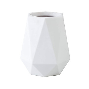 YOSCO Silicone Desk Pen Holder Stand Diamond Facet Pencil Cup Pot Desk Organizer Makeup Brush Holder (2 Pack-White)