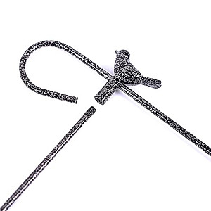 hereex Garden Flag Pole Holder Stand with Bird, Bird Flag Pole Stand for Small Garden Flag 12 x 18, Backyard Flag Stand Heavy Duty Wrought Iron Durable Powder Coating No Flag Black