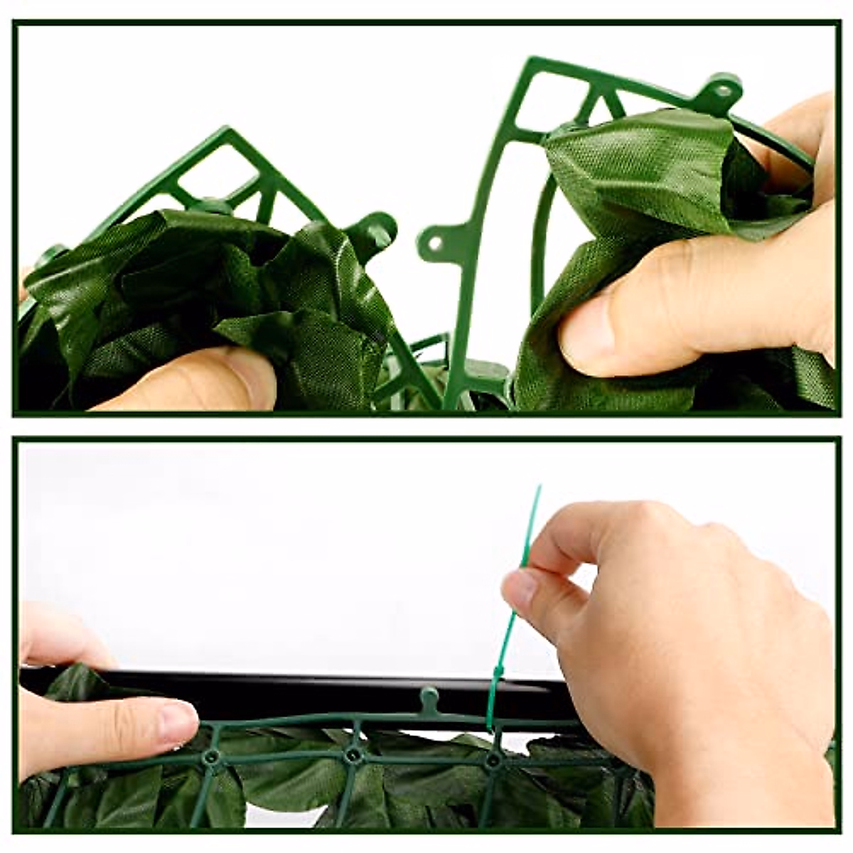 Whonline 98.4 X 39.4in Artificial Ivy Privacy Fence Screen, Expandable Faux Privacy Fence, Fake Ivy Leaves Hedge with 30pcs Zip Ties for Outdoor Apartment Decor