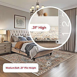 nuLOOM Marley Traditional Medallion Fringe Area Rug, 4' x 6', Beige, Rectangular, 0.3" Thick