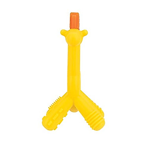 Nuby Silicone Geo Zoos Teether - Giraffe Teething Toy for Babies 3+ Months - Soothes and Massages Sore Gums