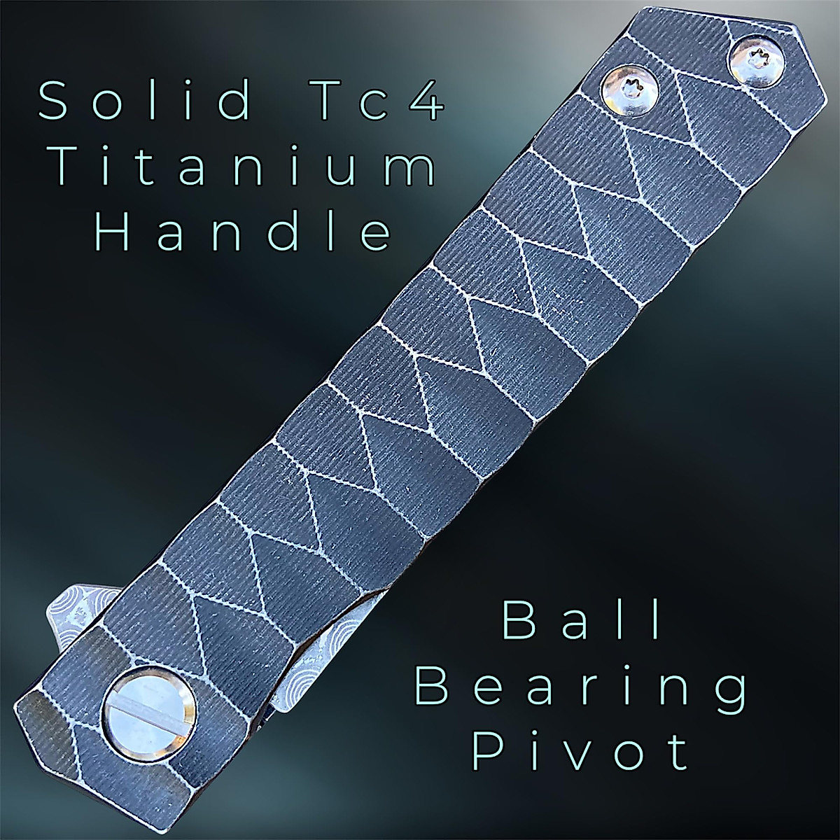 TACTICAL GEARZ Damascus Pocket Folding Knife, Solid Titanium Handle! 67 Multi Layers Damascus VG10 Steel Tanto Blade! (Saint DXT Beast Bundle)